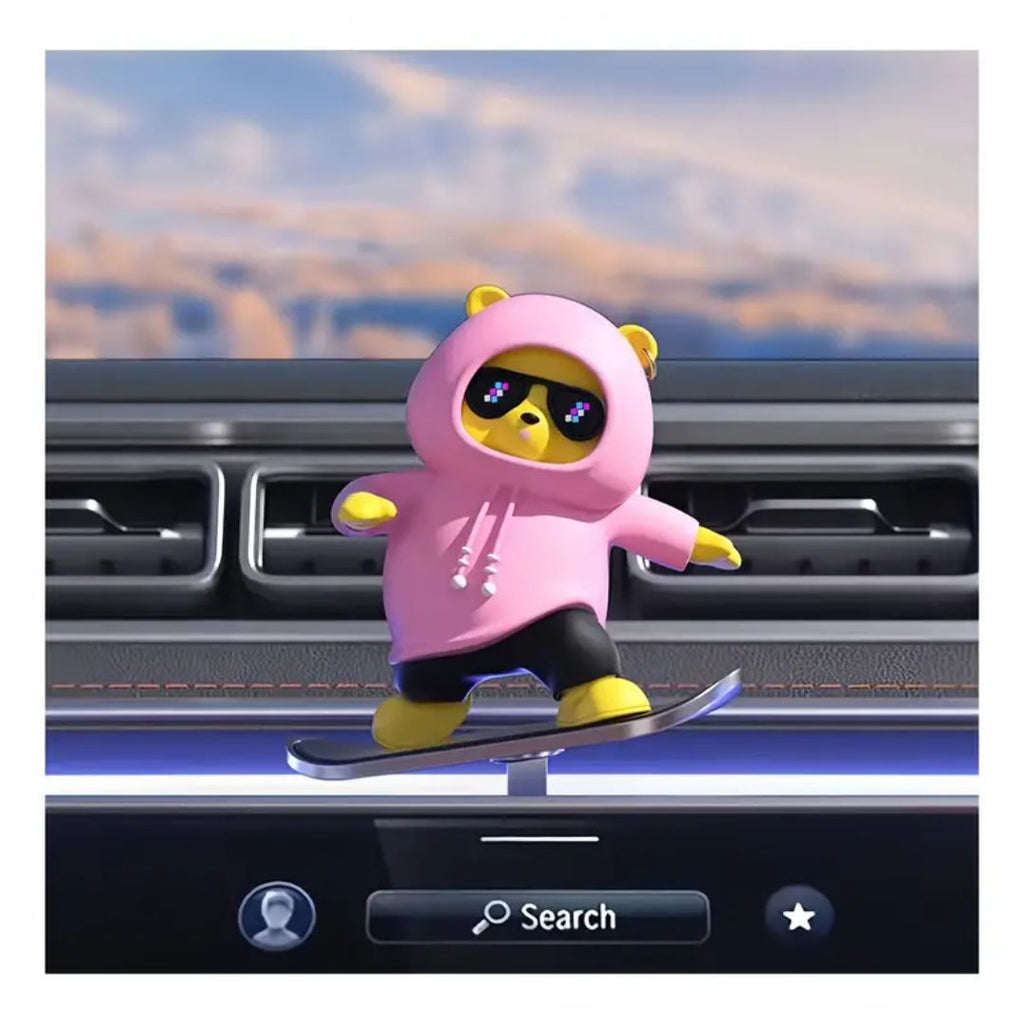 Movable Skateboarding Panda Car Interior Decoration – Geekmonkey