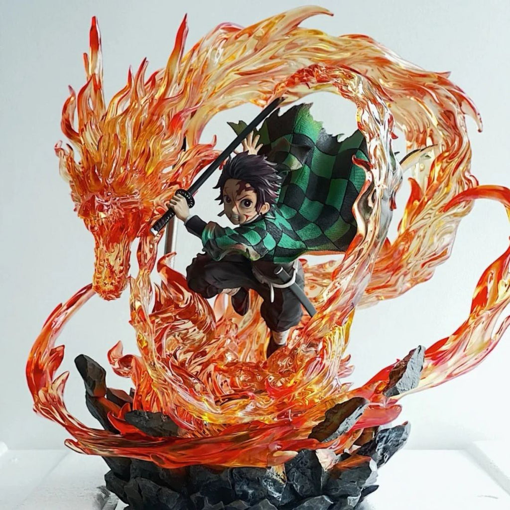 Demon Slayer Tanjiro Kamado Fire Dragon Figure | Premium Anime Statue ...