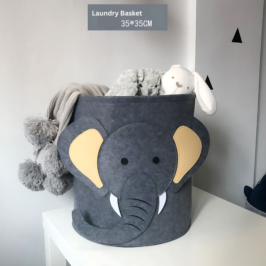 Cute Animal Laundry Basket | Felt Baskets for Kids Room – Geekmonkey