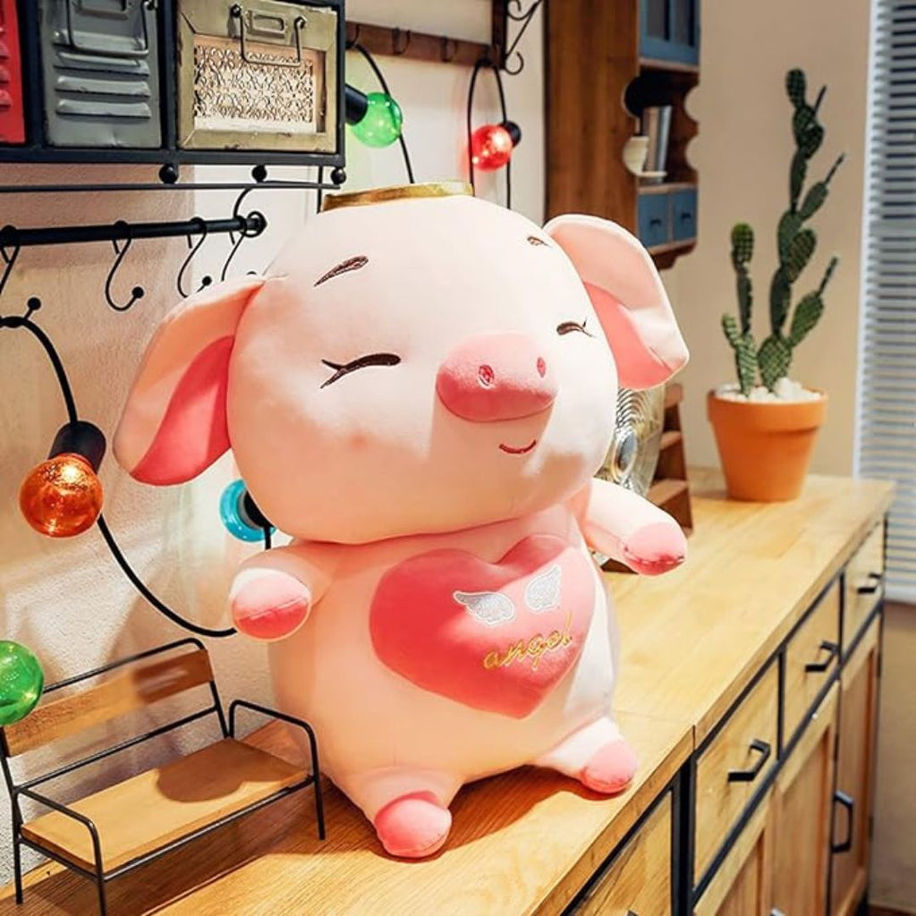 Plush Pig with Halo | Soft and Squishy Pig Toy – Geekmonkey