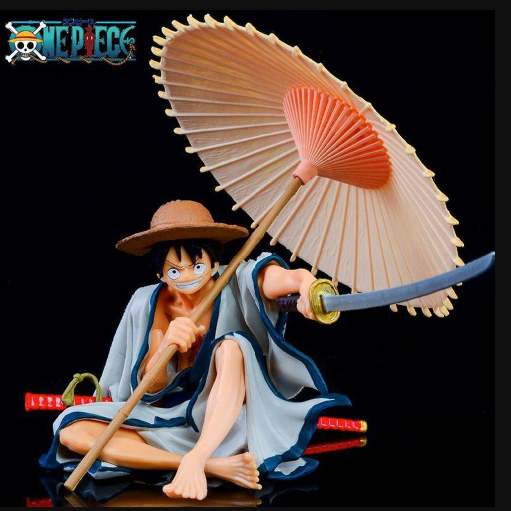 Luffy Samurai Statue | One Piece Figurine with Umbrella – Geekmonkey