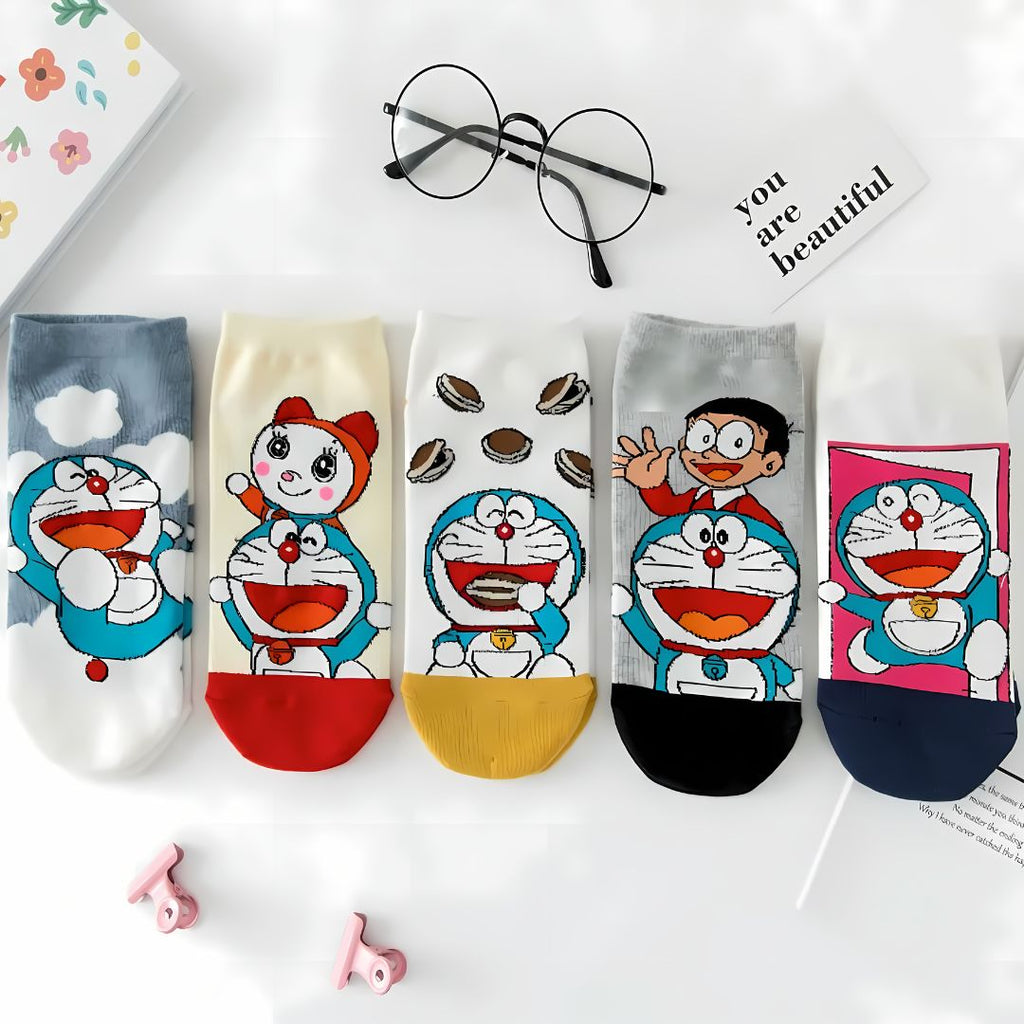 Colorful Doraemon Socks | Cute Cat Socks – Geekmonkey