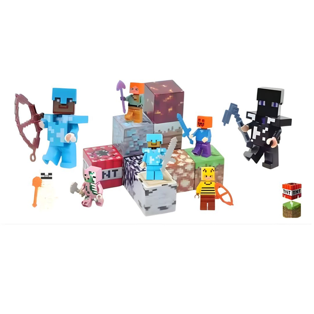 Minecraft Building Block Set | Mini Figures + Pixel Blocks – Geekmonkey