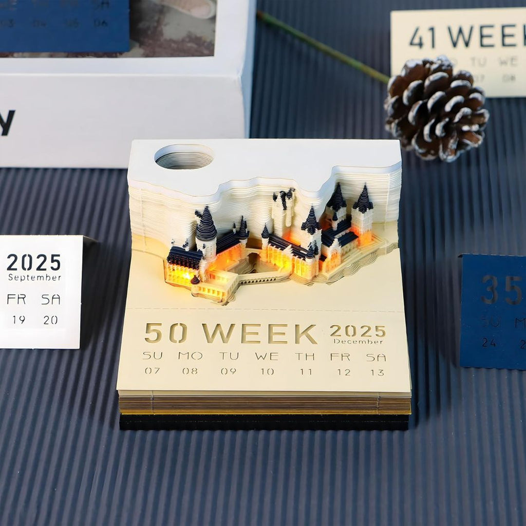 3D Castle Calendar with Light | Creative Pull out Calendar – Geekmonkey
