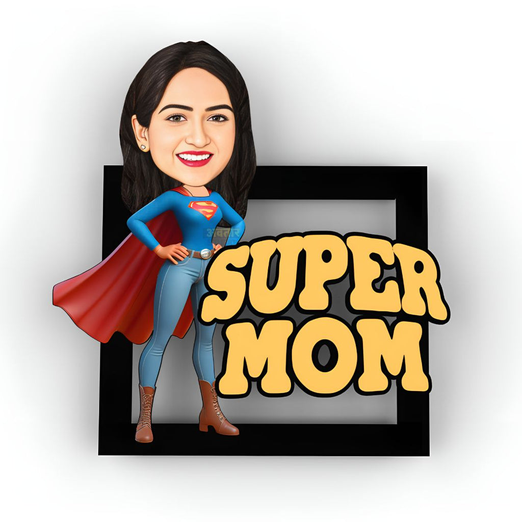 Personalized Mom Caricature Frame | Gift for a Super Mom – Geekmonkey