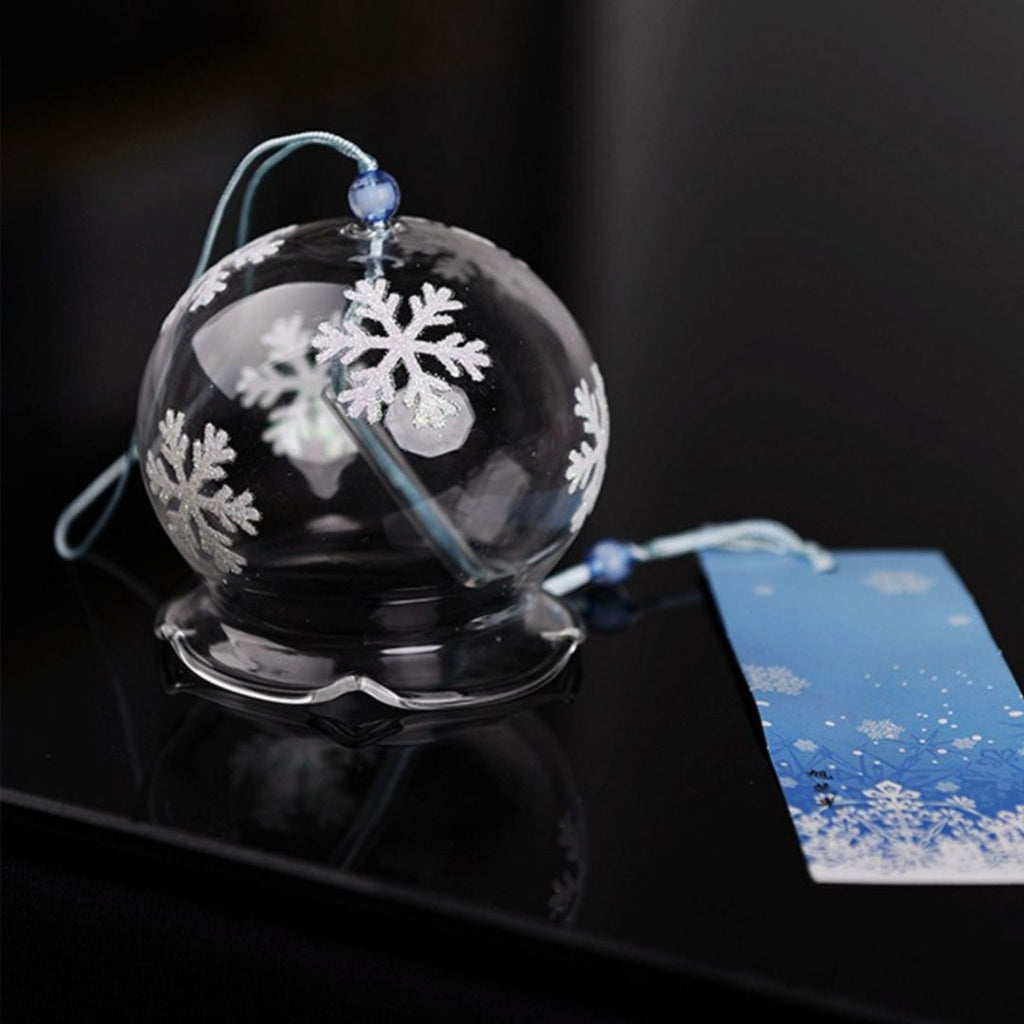 Snowflake Glass Blessing Bell | Flower Mouth Glass Wind Chime – Geekmonkey