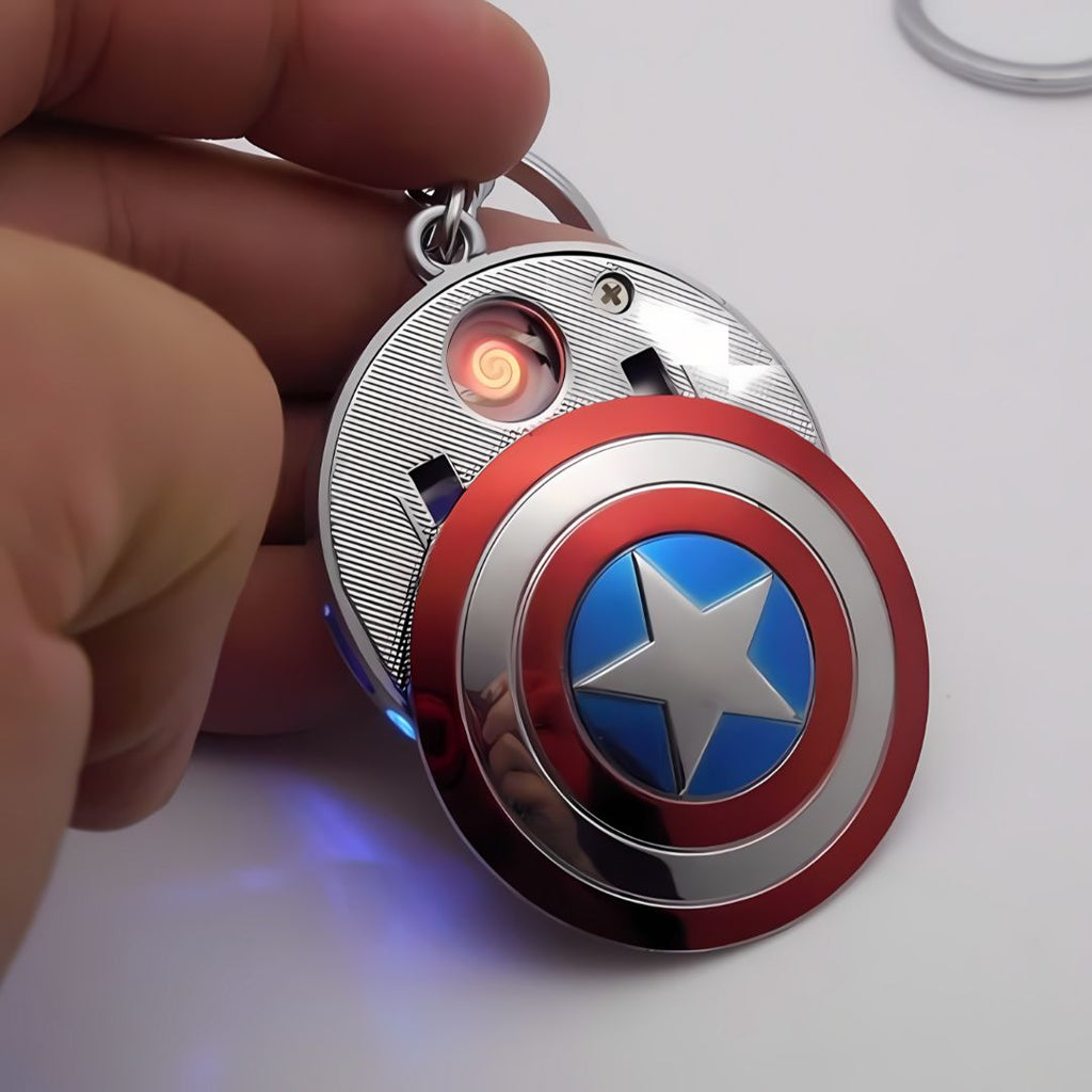 Superhero Shield Electric Lighter | Smokeless USB Rechargeable Keychai ...