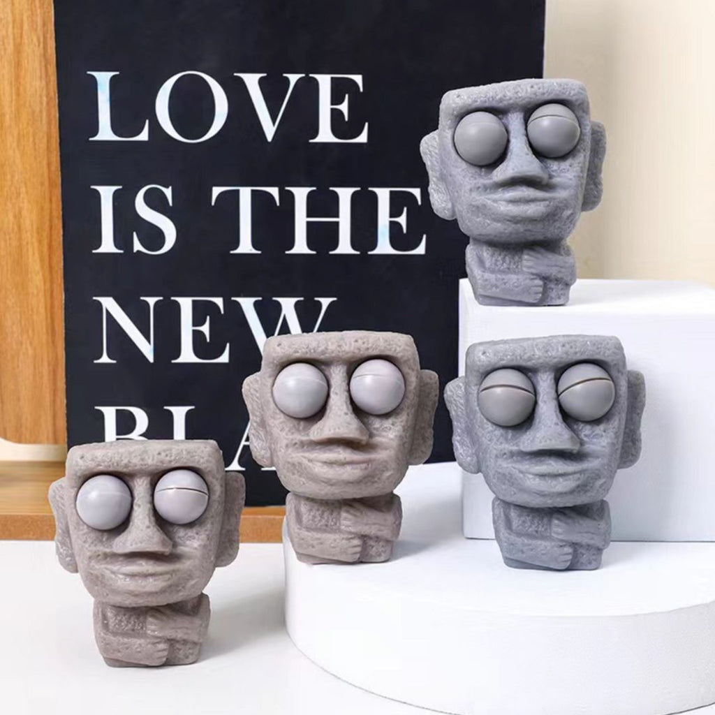 Moai Squeeze Toy | Stress Relief Eye Popping Toy – Geekmonkey