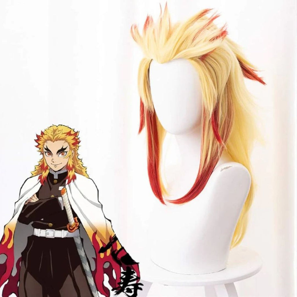 Kyojuro Rengoku Cosplay Wig – Flame Hashira Heat-Resistant Synthetic H ...
