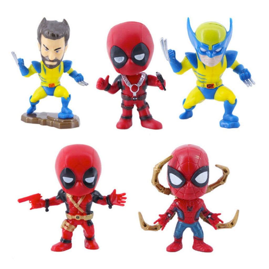 Marvel Mini Heroes – Deadpool - Wolverine Action Figure Set (5 PCS ...
