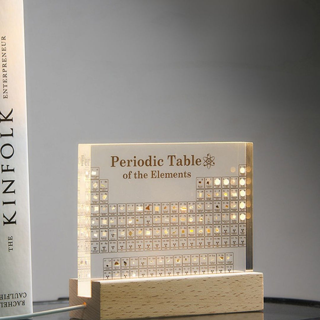 Periodic Table Light with 83 Real Samples and LED Lights Base – Geekmonkey