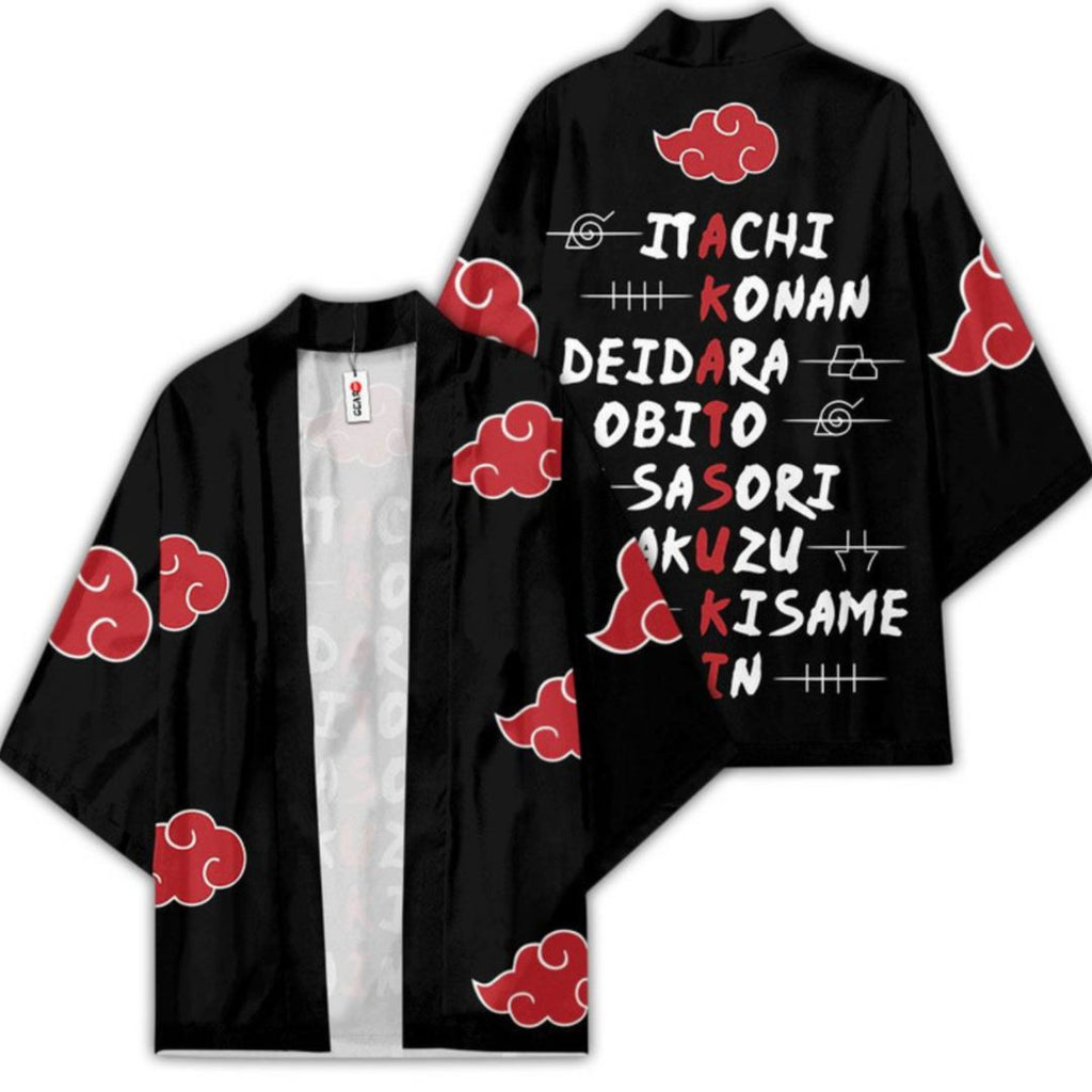 Akatsuki Cosplay Dress-Up Shirt | Itachi Kimono with Word Grid – Geekmonkey