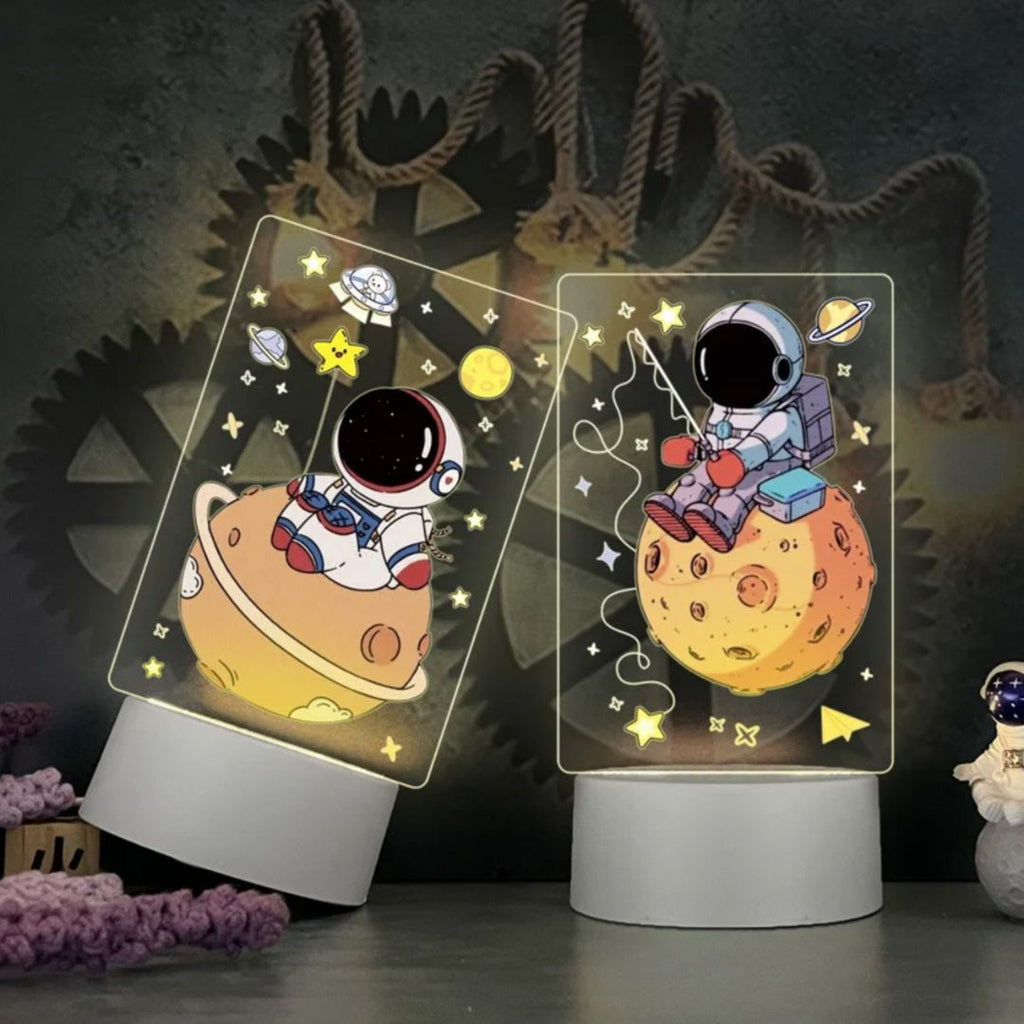 Astronaut Acrylic Lamp - Colored Lamp | 3D Look Acrylic Holographic La ...