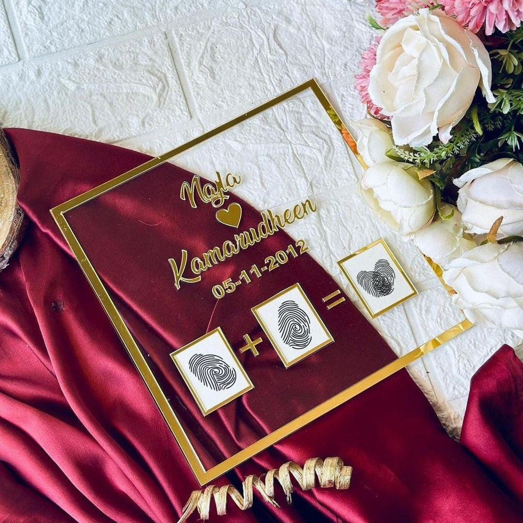 Customized Couple Signature Board | Innovative Wedding Memoir, Nikahna ...