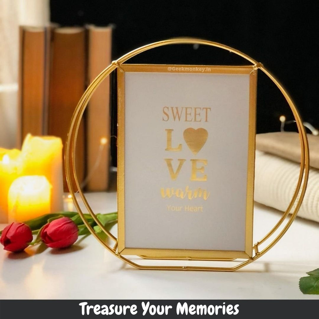 Round Metal Photo Frame - Sweet Love – Geekmonkey