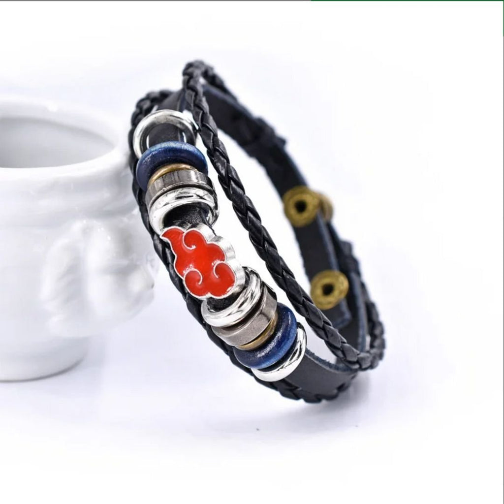 Akatsuki Cloud Leather Bracelet | Anime Jewelry | Adjustable Bracelet ...