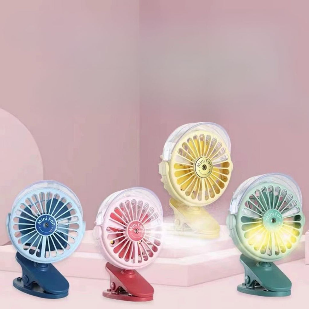 Clip Desk Spray Fan | Battery Operated Single Button Portable Fan ...