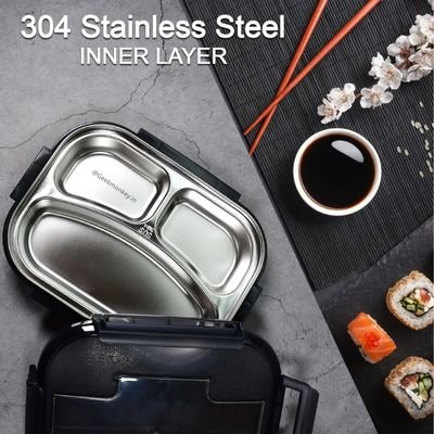 Steel Lunch Box with Heating Compartment – Geekmonkey