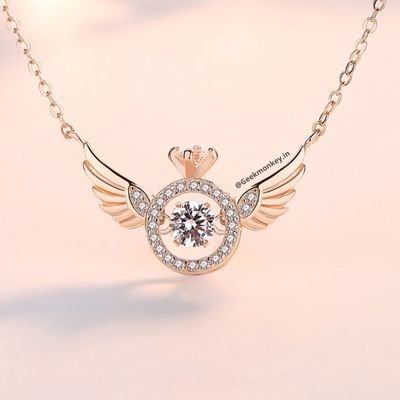 Angel Wings Necklace - Solitaire Ring Rotating Necklace – Geekmonkey