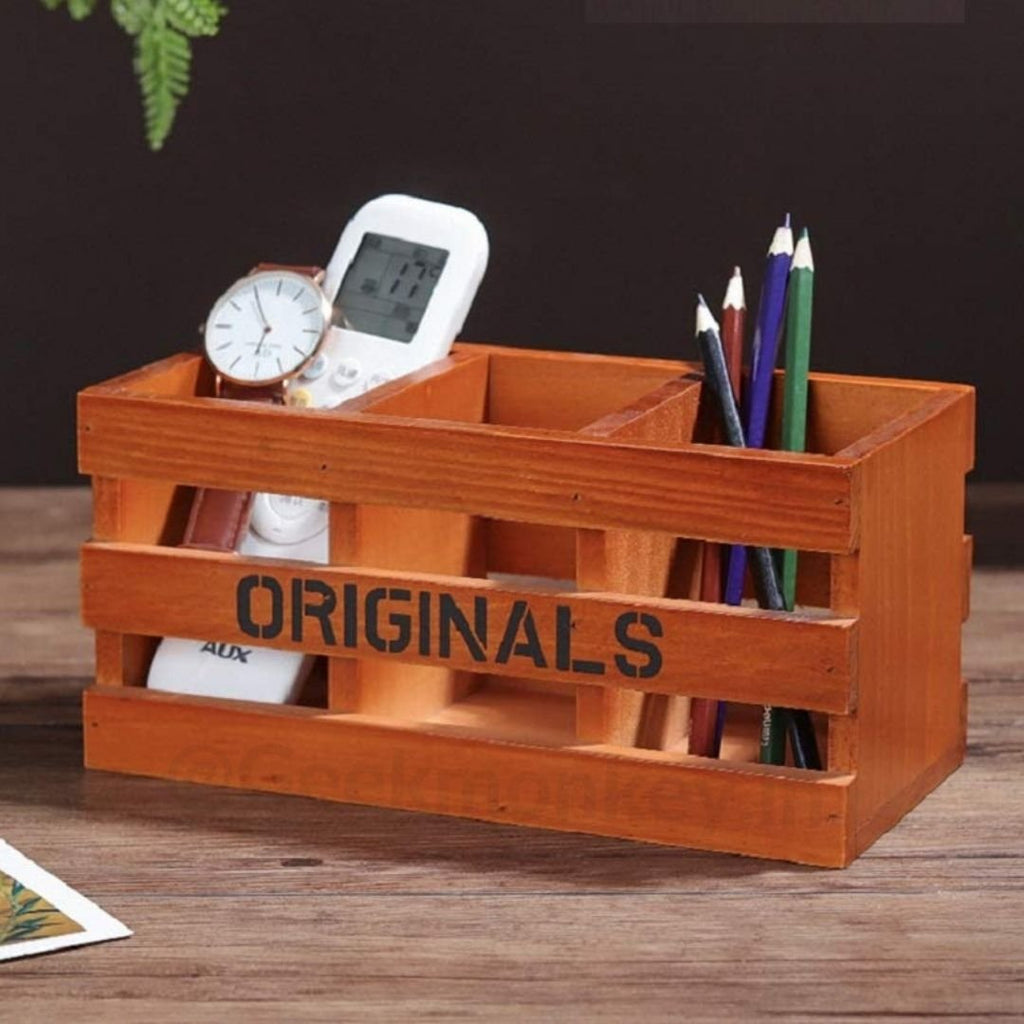 Wooden Desk Organizer - 3 compartments – Geekmonkey