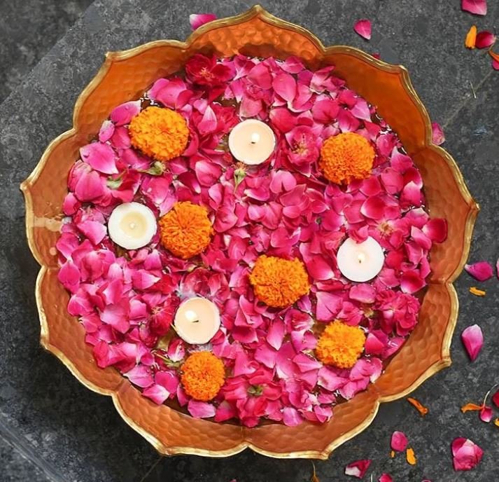 Blooming Lotus Metal Urli | Diwali Decor | Wedding Entrance Decor ...